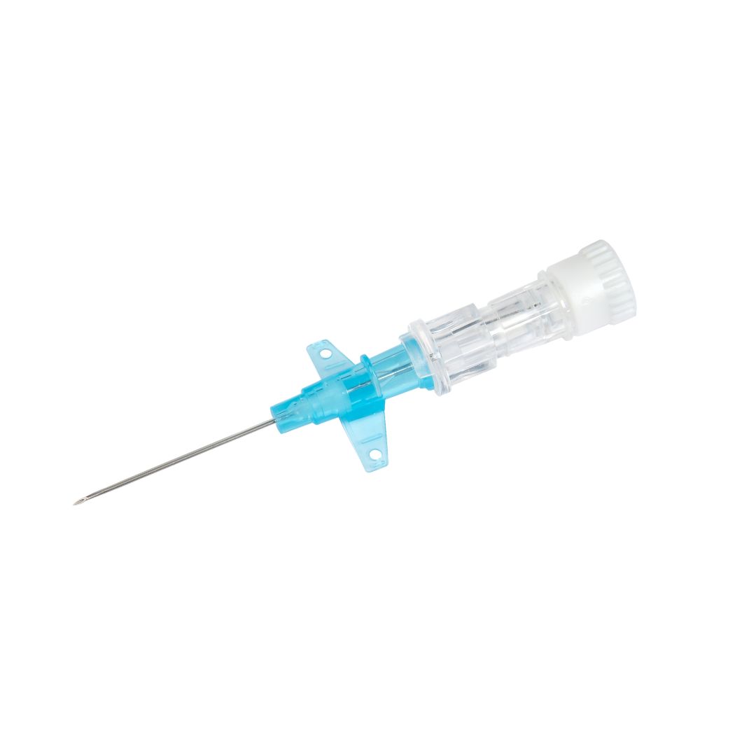 Catéter IV periférico de PU con alas, 0,90 mm/22 G x 25 mm. Caja de 50 ...